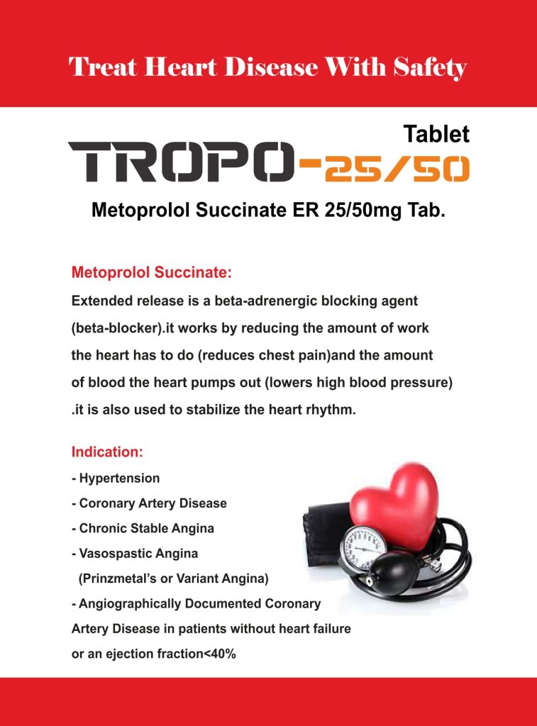 TROPO-50: Metoprolol Succinate ER Tablets 50mg - Sepik Life Sciences